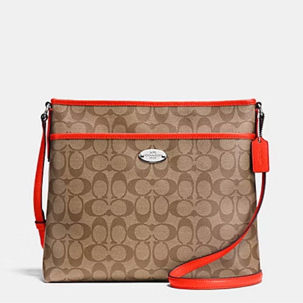 Coach Signature Zip File Crosdbody Bag 41320 - Gem